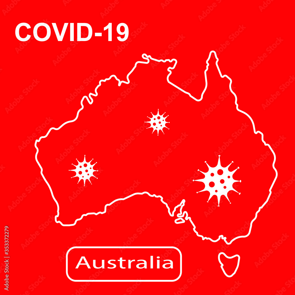 Map of Australia labeled "Epidemic and Quarantine." White outline map ...