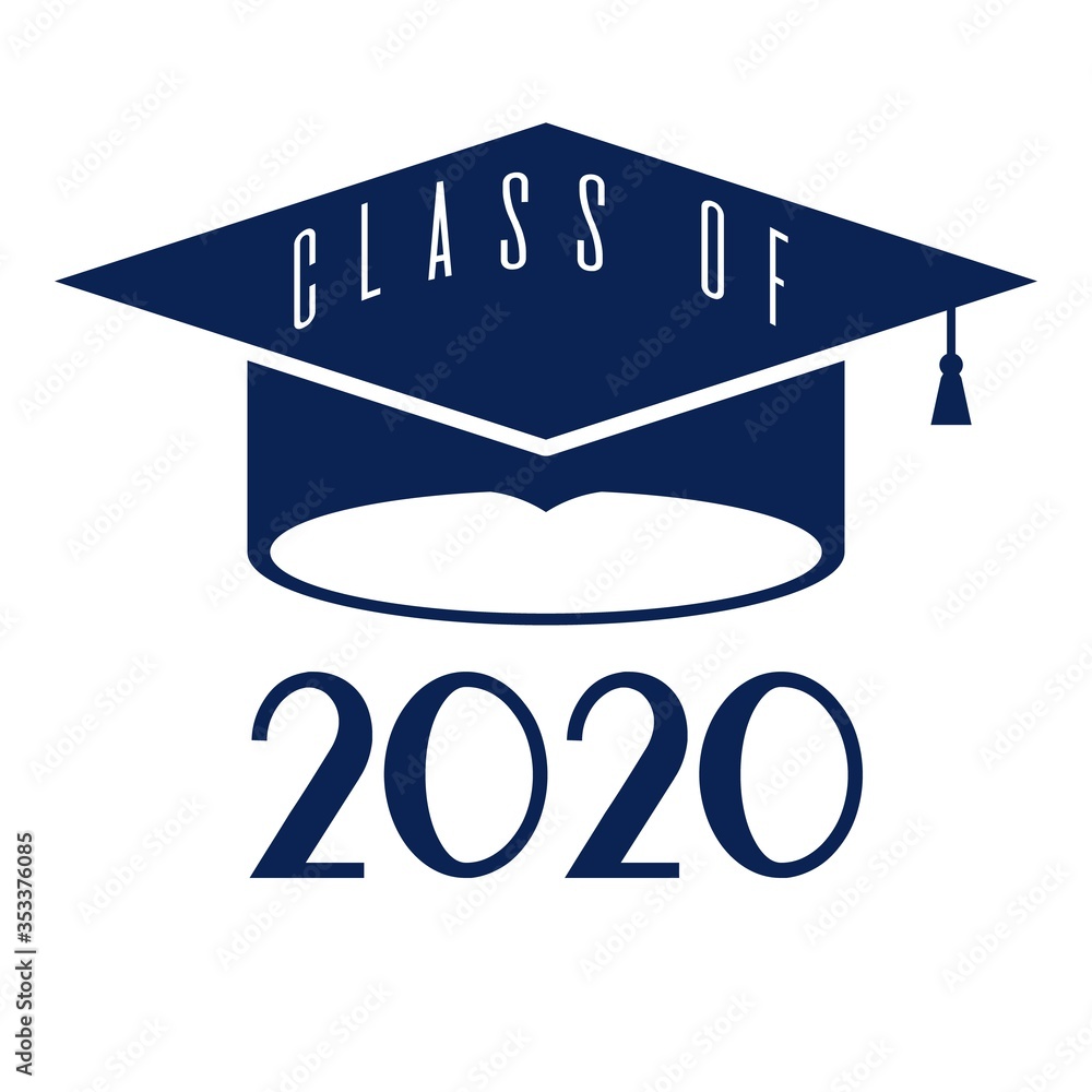 Class of 2020 with graduation cap. Congratulations on graduation. Stock ...