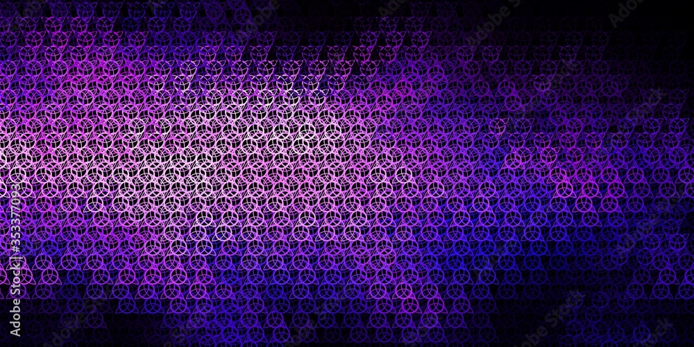 Dark Purple, Pink vector background with occult symbols. Stock Vector ...