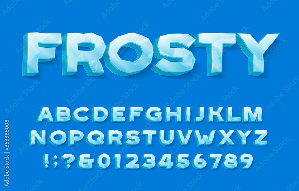 Photo & Art Print Frosty alphabet font, epifantsev