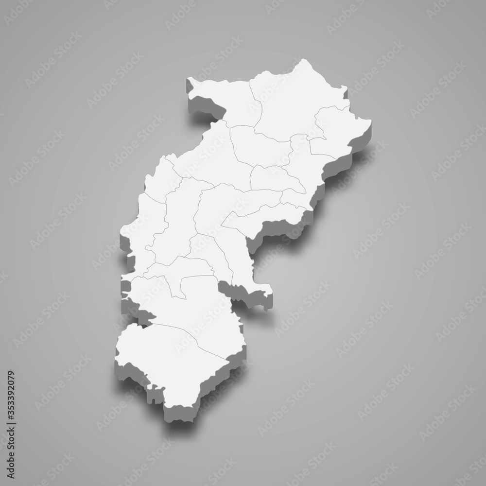 chhattisgarh 3d map state of India Template for your design Stock ...