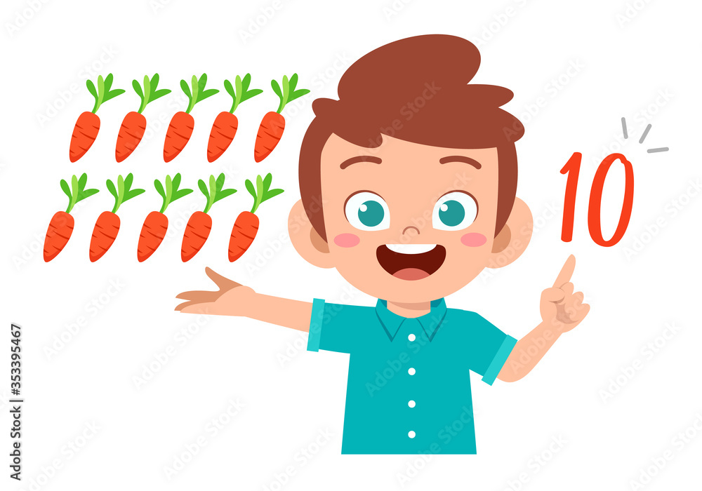 Boy Counting Clipart