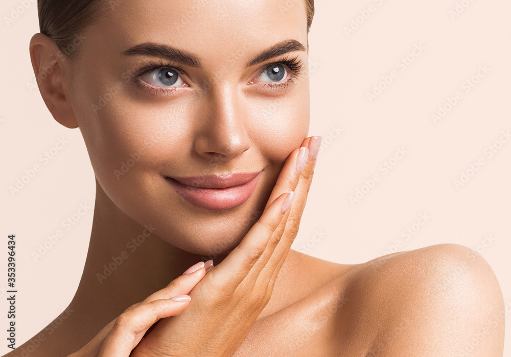 Beauty face woman make up tanned skin Stock Photo | Adobe Stock