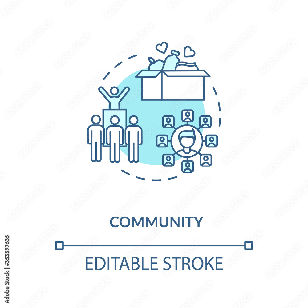 Community concept icon. Social service idea thin line illustration ...