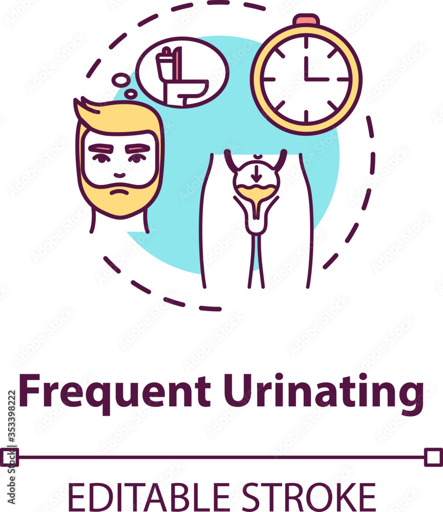 Frequent urination concept icon. Prostatitis symptom idea thin line ...