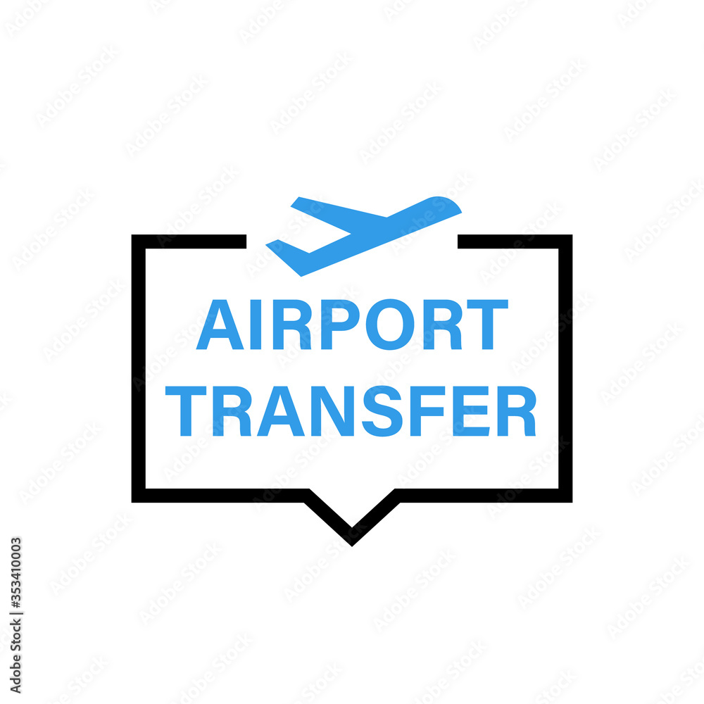 Airport transfer sign. Clipart image isolated on white background Stock ...