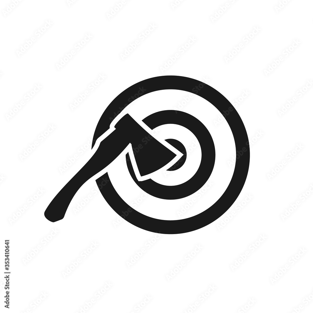 Axe throwing target icon. Clipart image isolated on white background ...