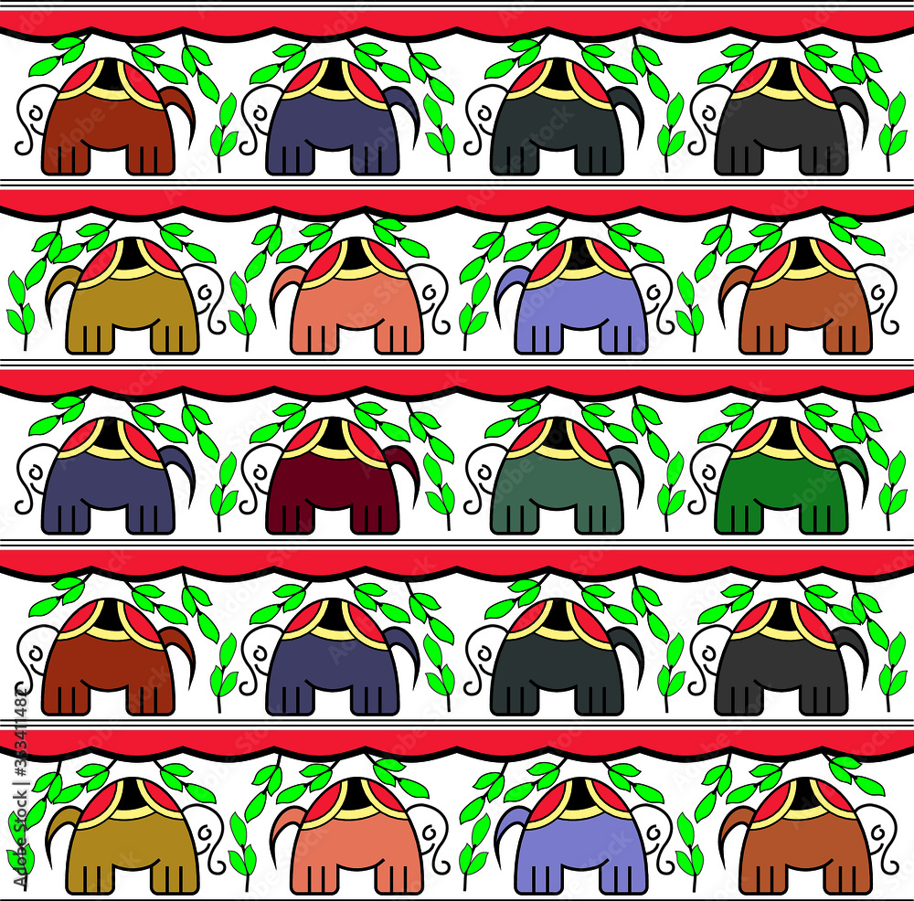 Madhubani, Vector illustrations of various madhubani figures from India ...