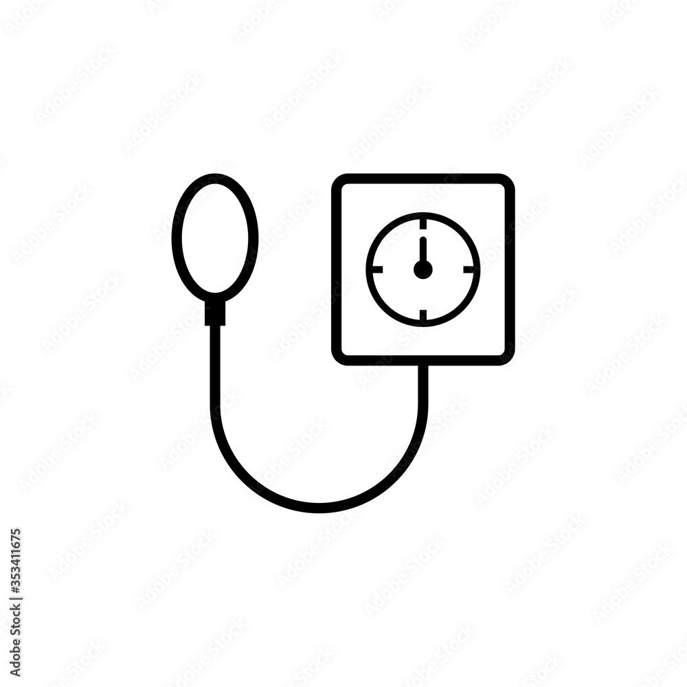 Blood pressure machine outline icon. Clipart image isolated on white ...