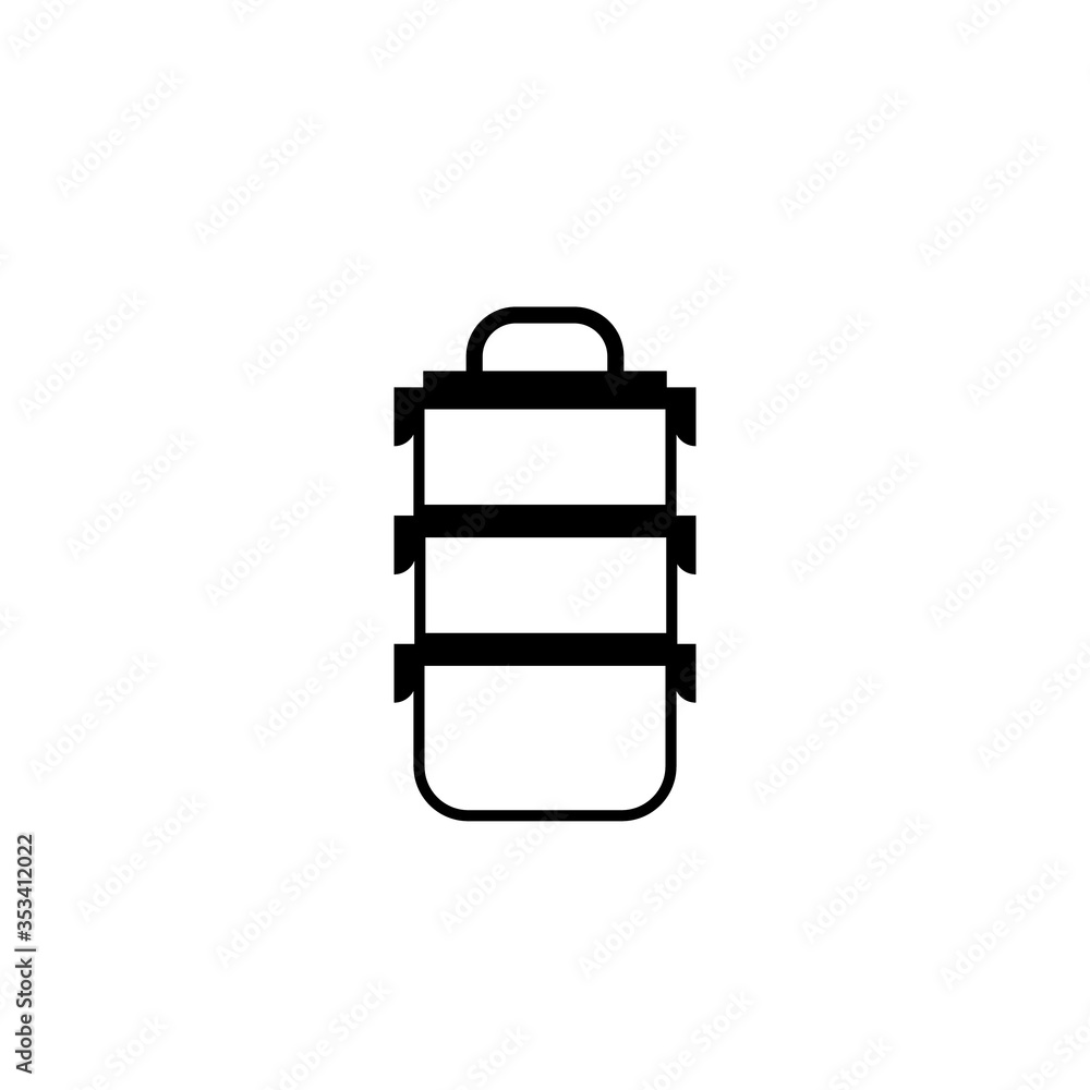 Tiffin box outline icon. Clipart image isolated on white background ...