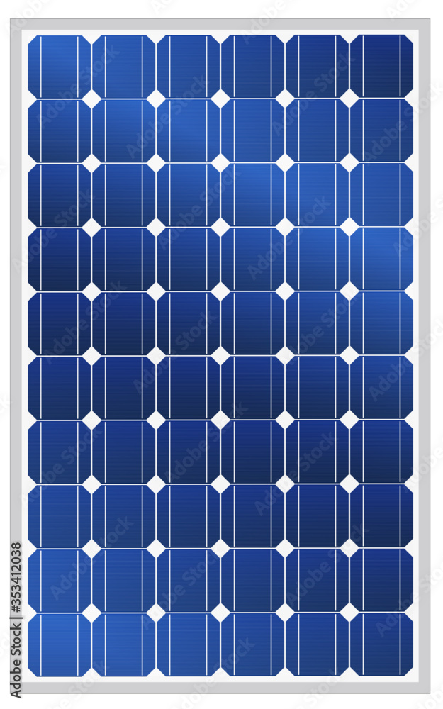 Blue silicon photovoltaic electric solar panel texture Detailed vector ...
