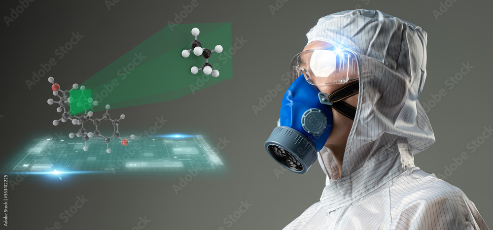 Futuristic Technology in medical concept to finding corona virus covid ...