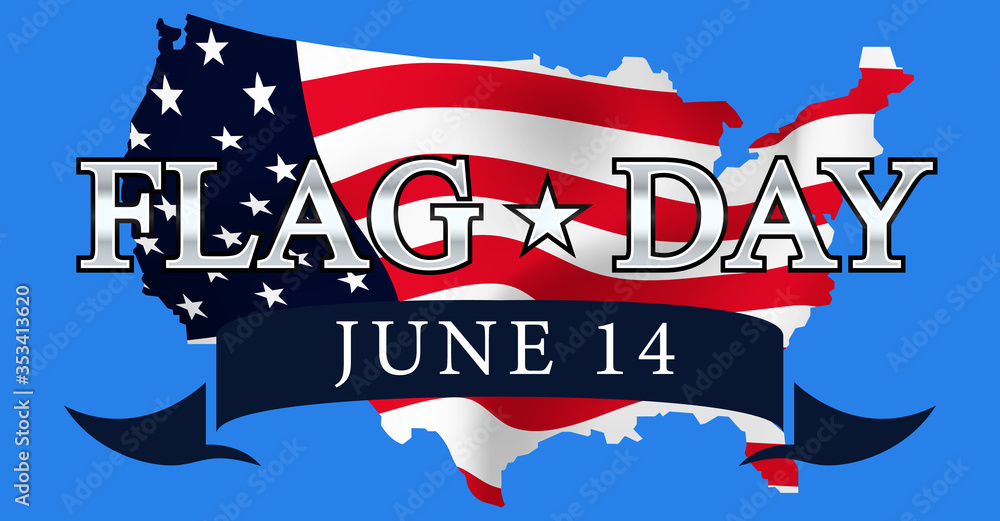 Flag day in the United States june 14, vector illustration of united ...