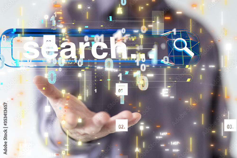 digital search bar engine touch digital 3d concept Stock Photo | Adobe ...