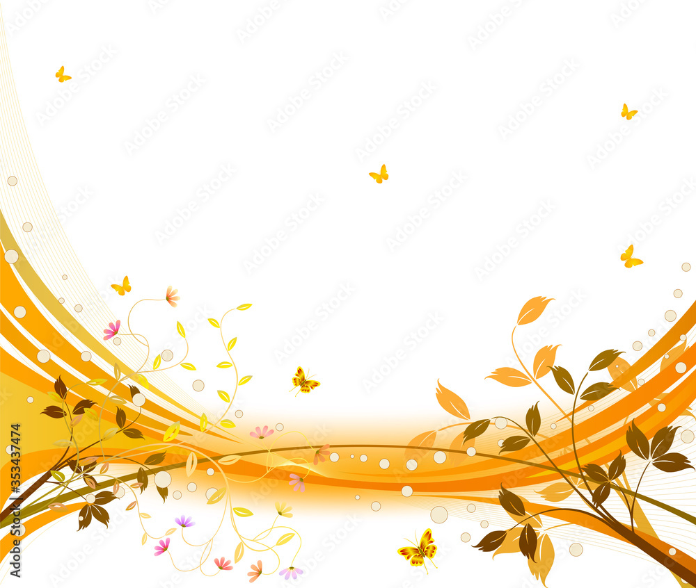 Abstract Decor Wave Vector Background Illustration Curve Line Art Design Stock Vector Adobe Stock