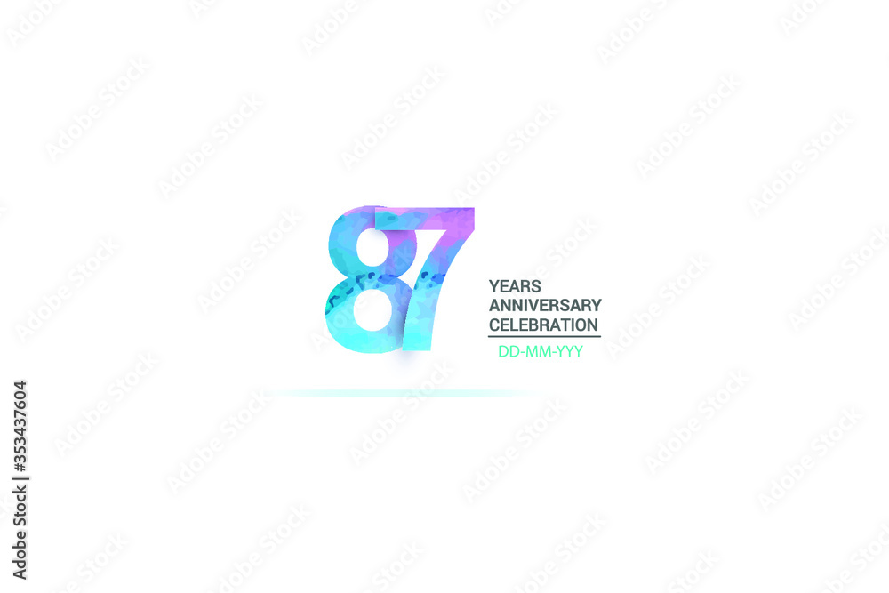 87 years anniversary celebration logotype. anniversary logo with ...
