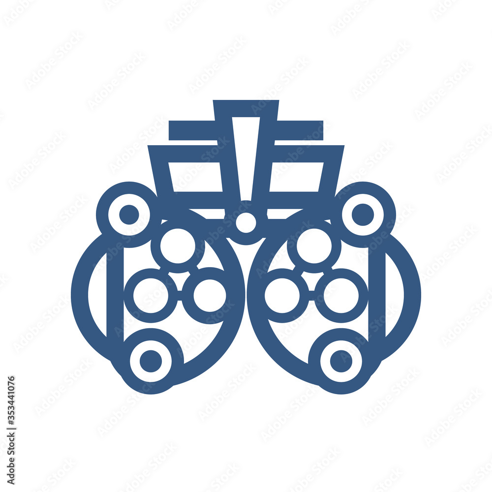 Eye testing machine simple outline icon. Clipart image isolated on ...