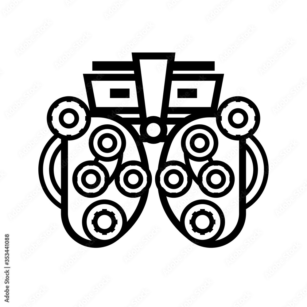 Eye testing machine outline icon. Clipart image isolated on white ...
