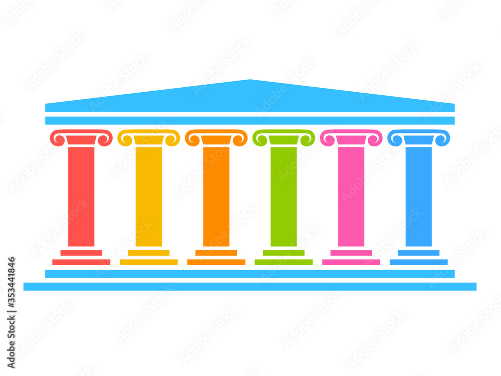 Six pillars diagram. Clipart image isolated on white background Stock ... Six pillars diagram. Clipart image isolated on white background Stock ...
