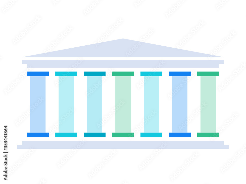 Seven pillars diagram. Clipart image isolated on white background Stock ...