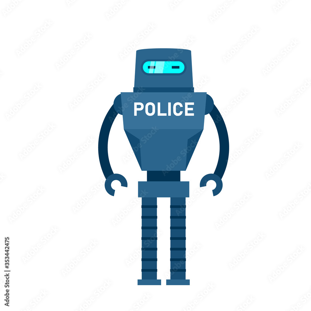 Police robot icon. Clipart image isolated on white background Stock ...