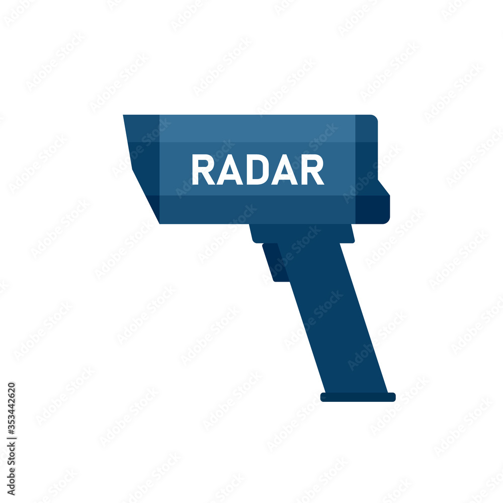 Police radar icon. Clipart image isolated on white background Stock ...