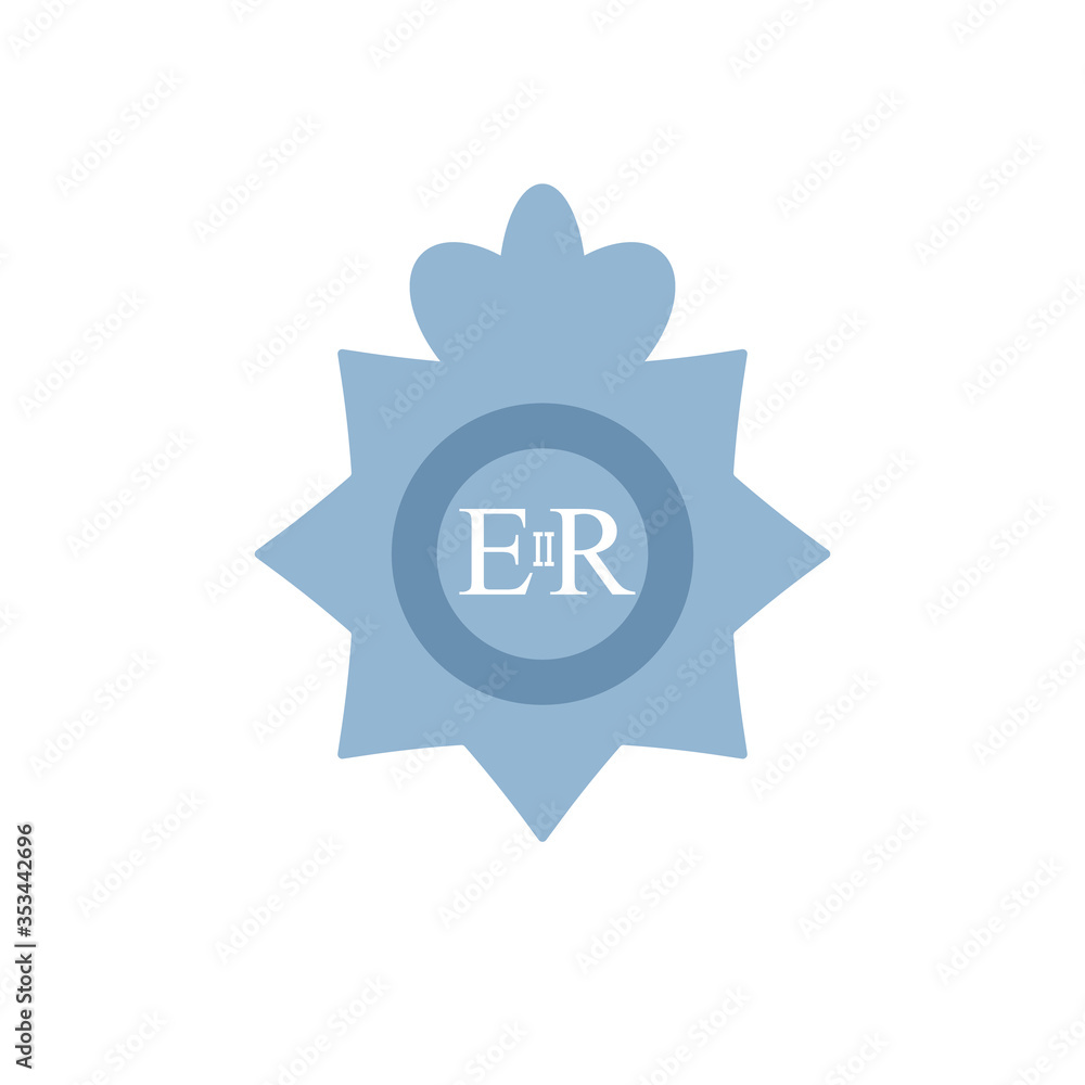 UK police badge simple icon. Clipart image isolated on white background ...