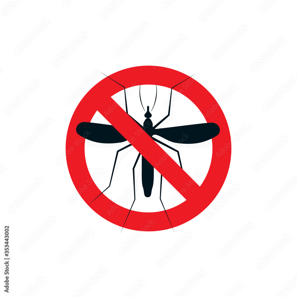 Anti mosquito repellent logo. Stop insects spray icon. Dangerous ...