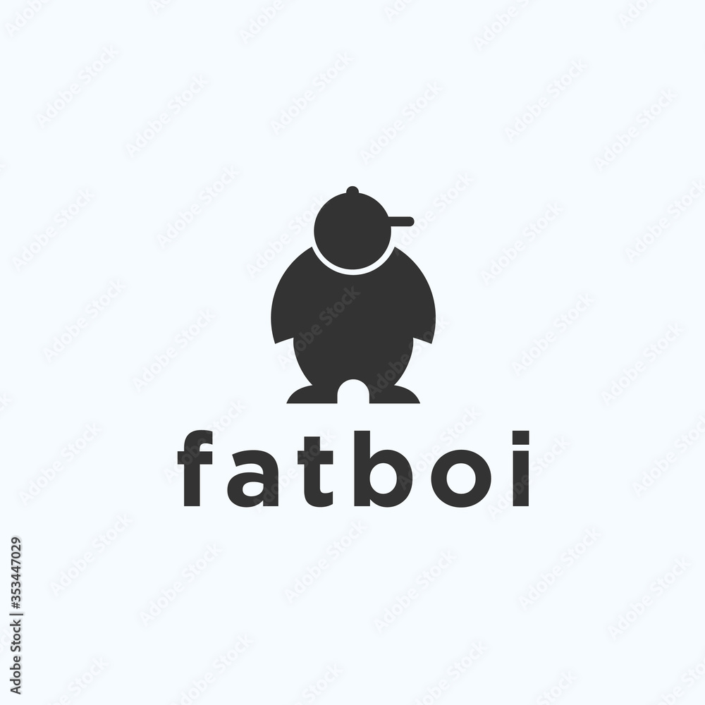 fat boy logo. meaty icon Stock Vector | Adobe Stock