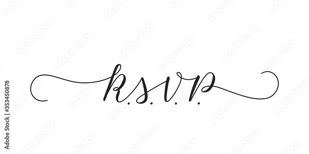 RSVP wedding vector card template. Isolated elegant modern calligraphy ...