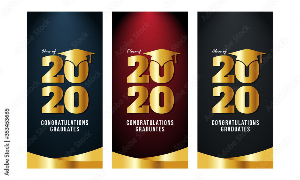 Class of 2020 Vector text for graduation gold design, congratulation ...