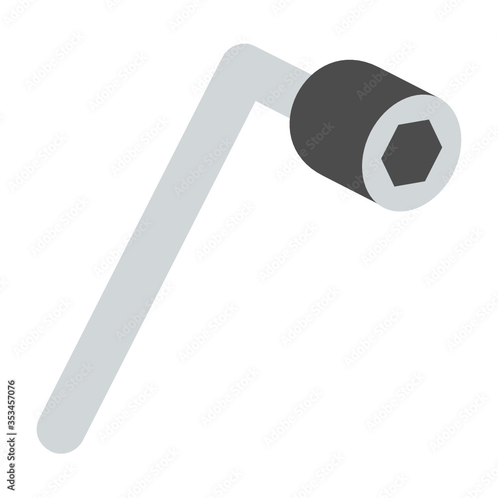 Car Tire Socket Wrench Vector Color Icon Design, Tire Repair Tools and ...