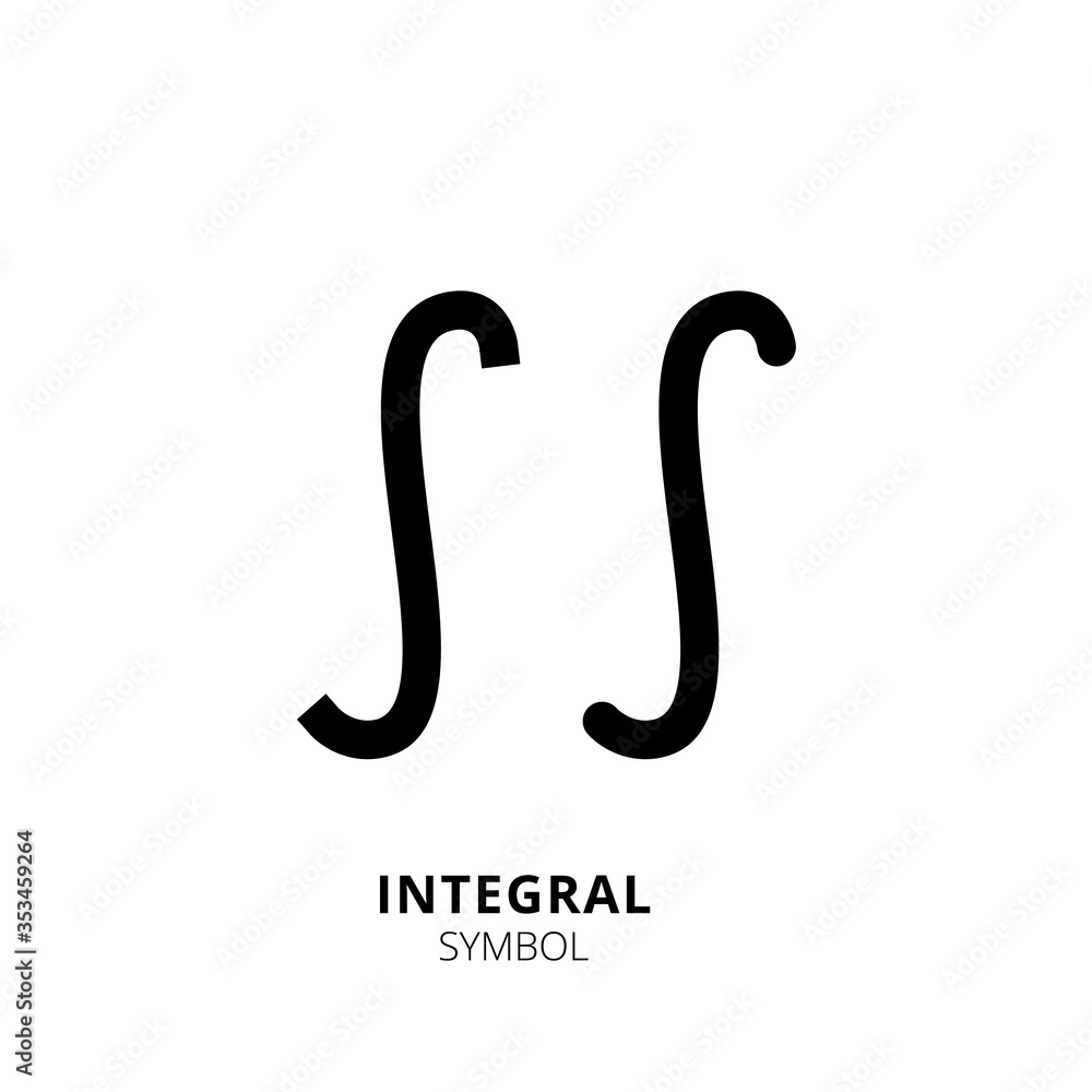 Integral symbol. Integral icon isolated on white background. Math sign ...