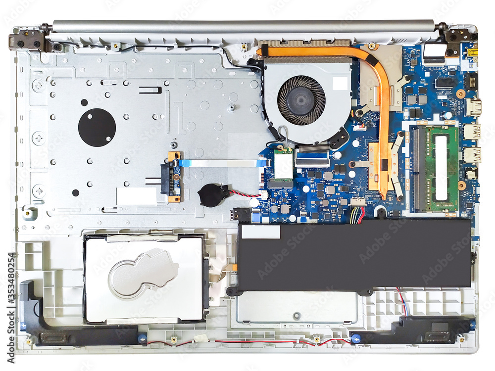 Part of laptop above view. Exploded view computer. Stock Photo | Adobe ...