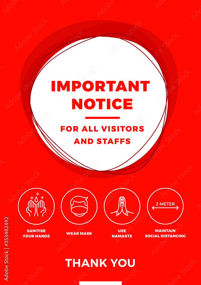Important Notice for all staff & visitors - Covid-19 safety measures ...