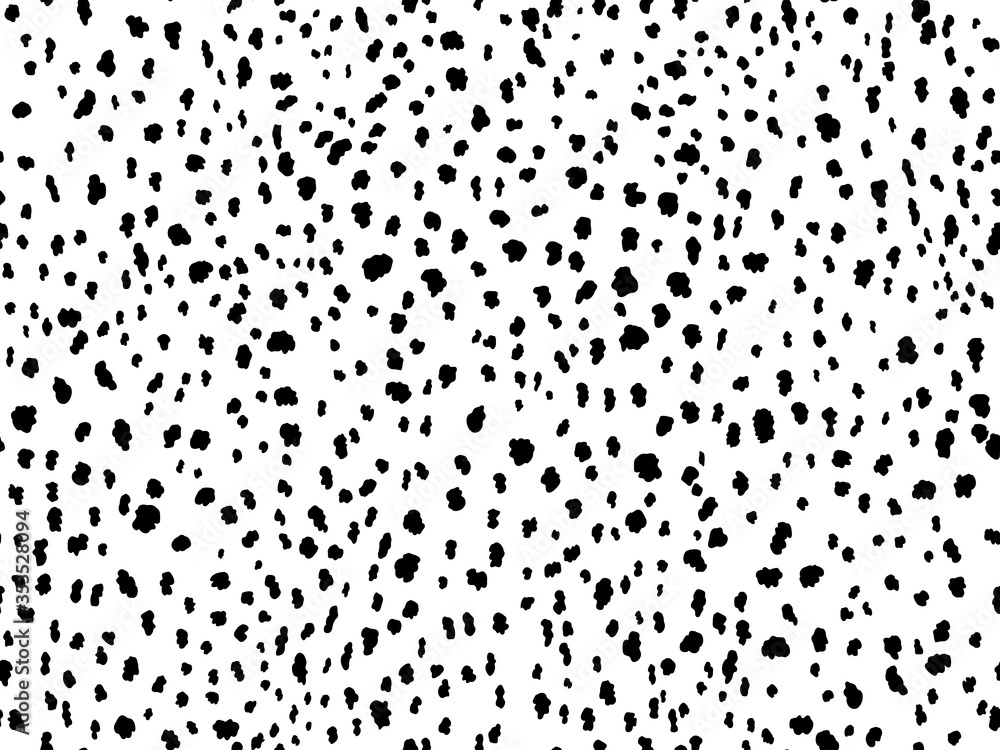 Animal print seamless pattern design with irregular ink black spots on ...