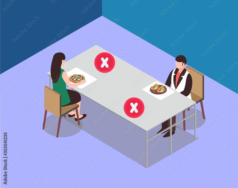 Social distance at Cafeteria for covid 19 disease. Poster for cafeteria ...