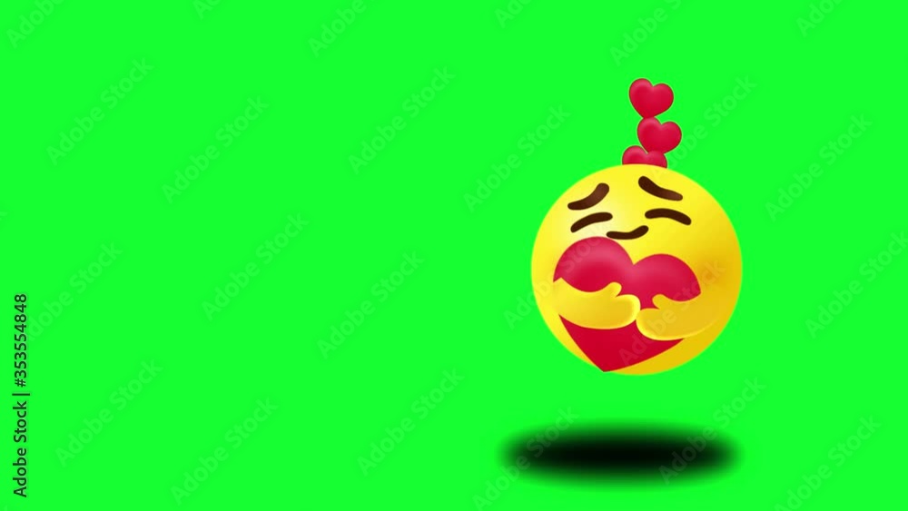 Care emoticon - yellow face with big open bright eyes hugging a red ...
