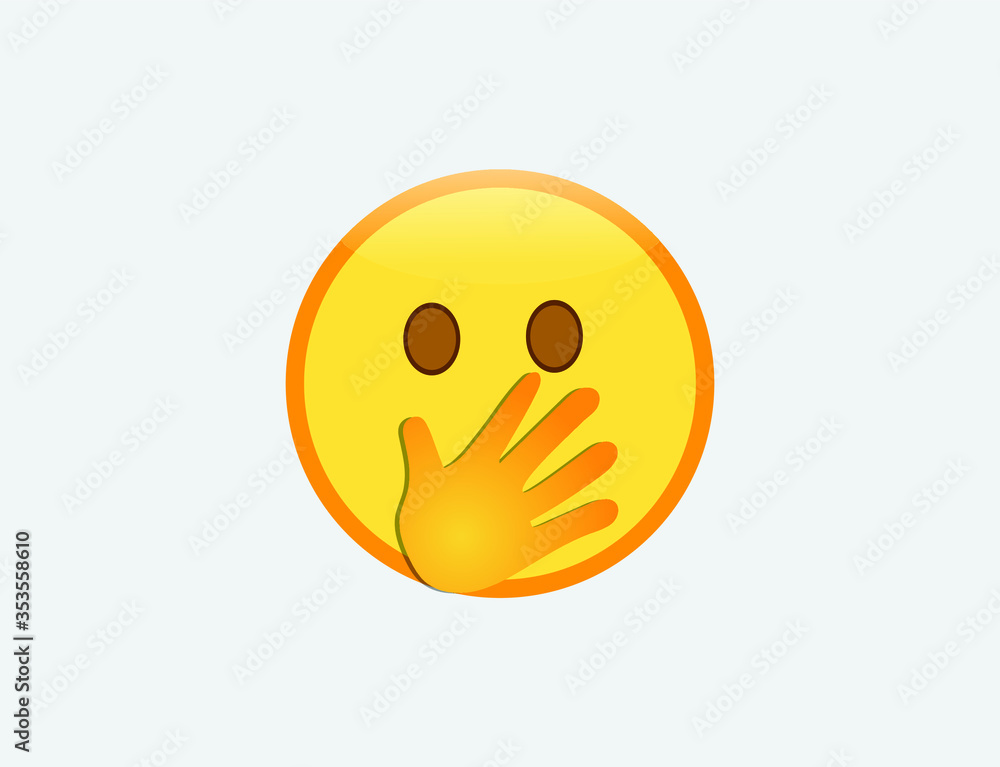 Vector illustration of Face with Hand Over Mouth Stock Vector | Adobe Stock