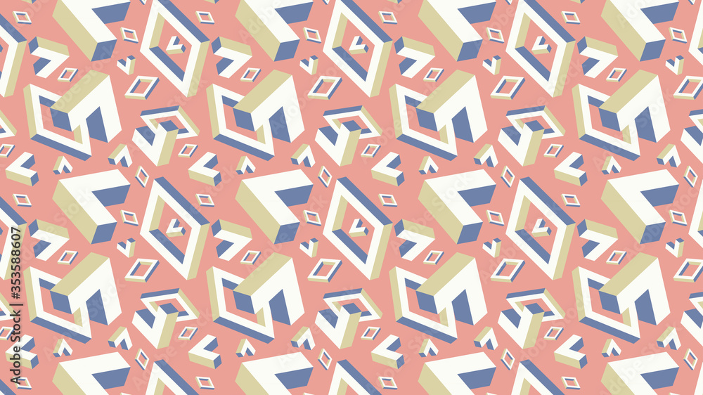 Simple geometric shape. Isometric illustration. Gradient. Creative ...