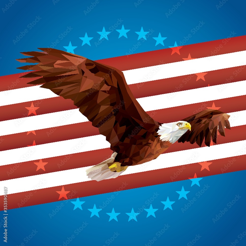 Bald eagle poster Stock Vector | Adobe Stock