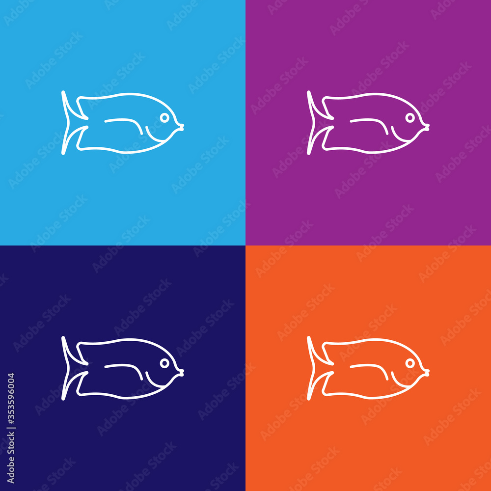 Seafood, rabbitfish, fish icon. Element of asian cuisine illustration ...