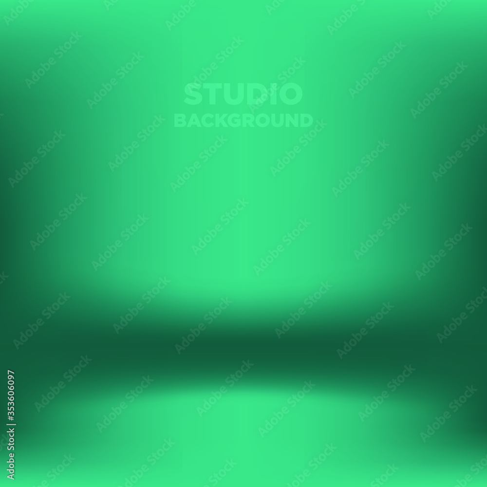 Green studio room background with spotlight gradient for premium ...