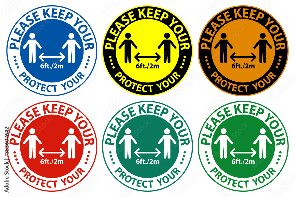 Please keep your distance,Protect your social Distancing Sign Isolate ...