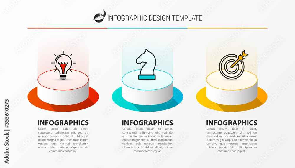 Infographic design template. Creative concept with 3 steps Stock Vector ...