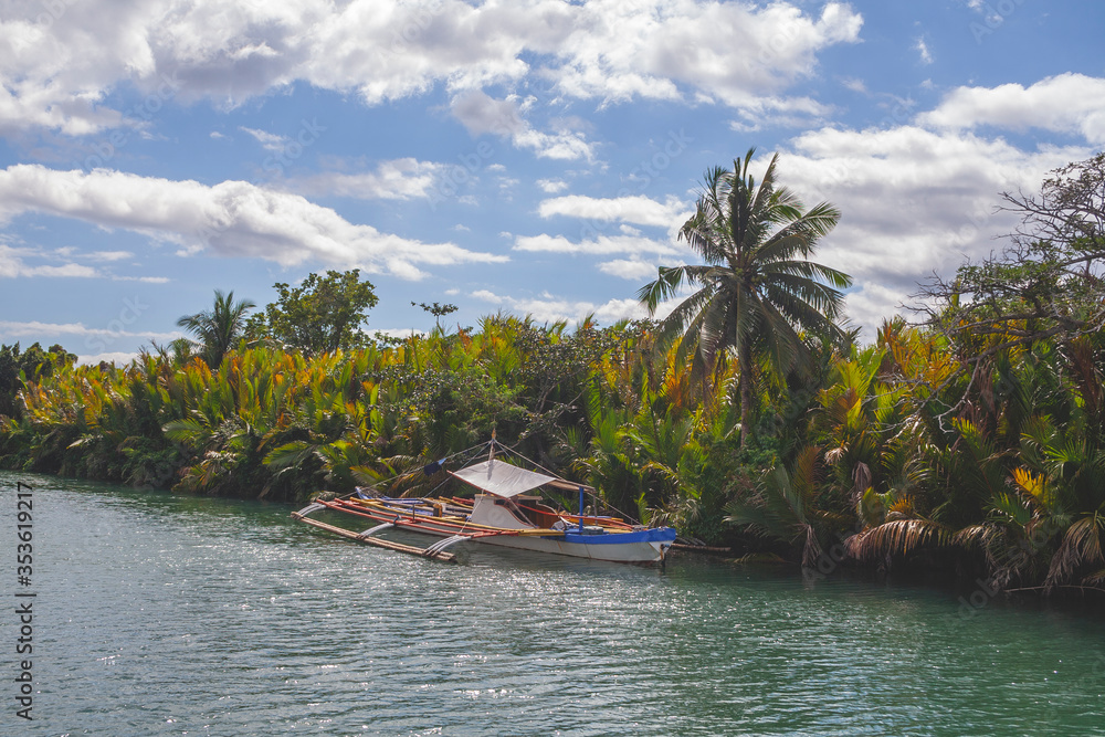 Beautiful landscape in Bohol, Loboc River, Philippines Stock Photo ...