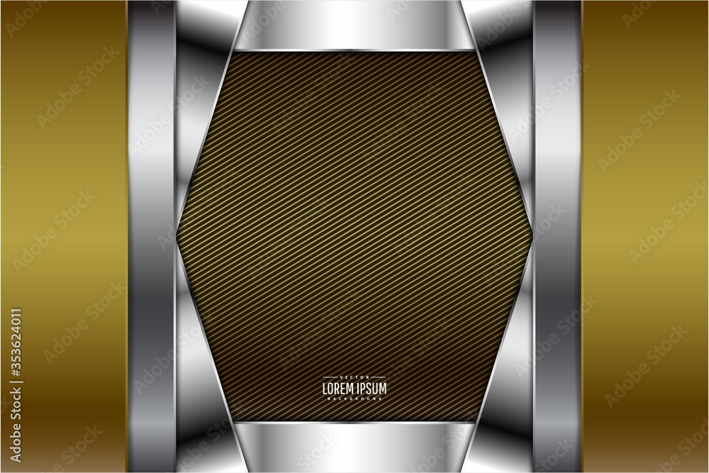 Elegant metallic background with green and silver vector illustration ...