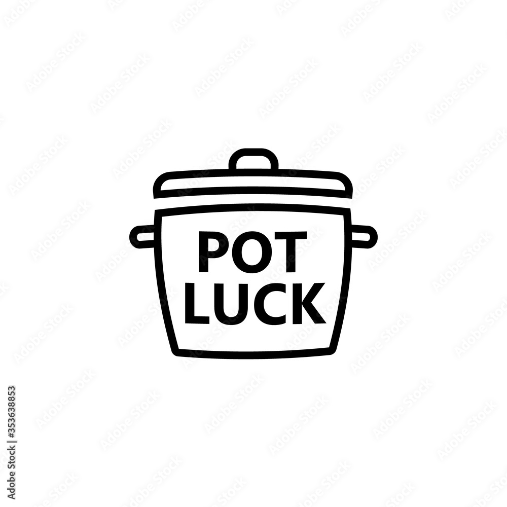 Potluck party silhouette icon. Clipart image isolated on white ...