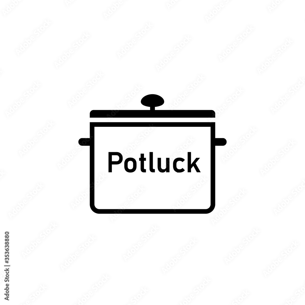 Potluck party outline icon. Clipart image isolated on white background ...