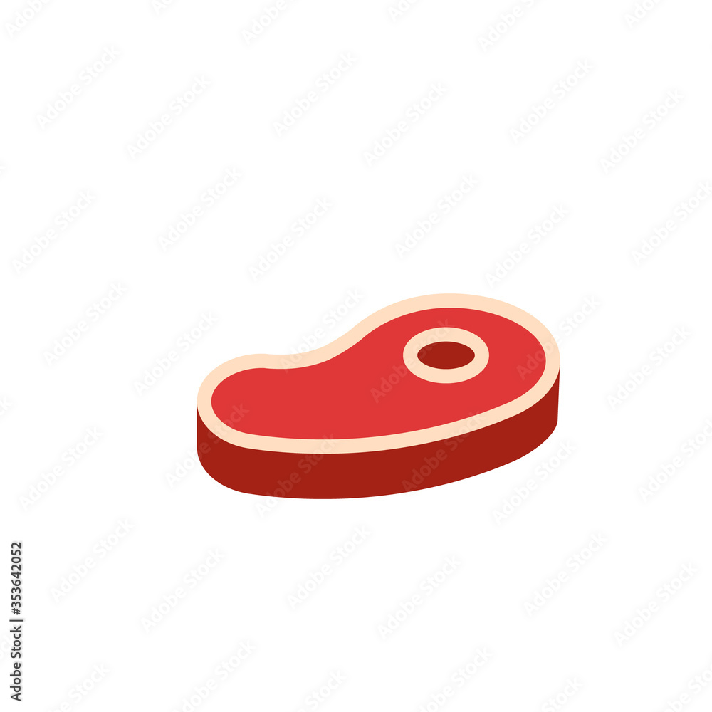 Meat simple icon. Clipart image isolated on white background Stock ...